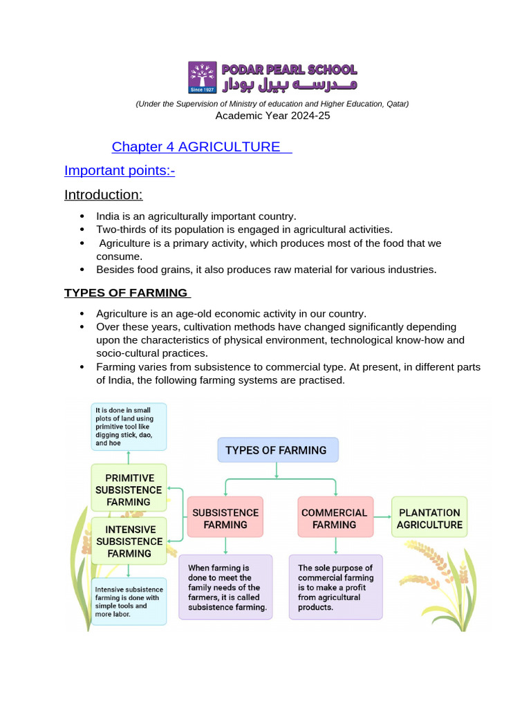 CHP 4 Agriculture-Notes | PDF