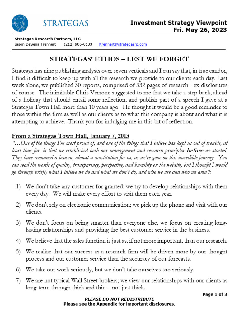 Strategas - Firmwide Principles | PDF