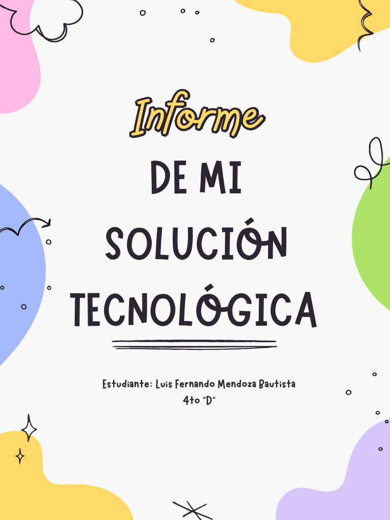 Documento A4 Portada Carátula Informe de Proyecto Doodle Orgánico ...