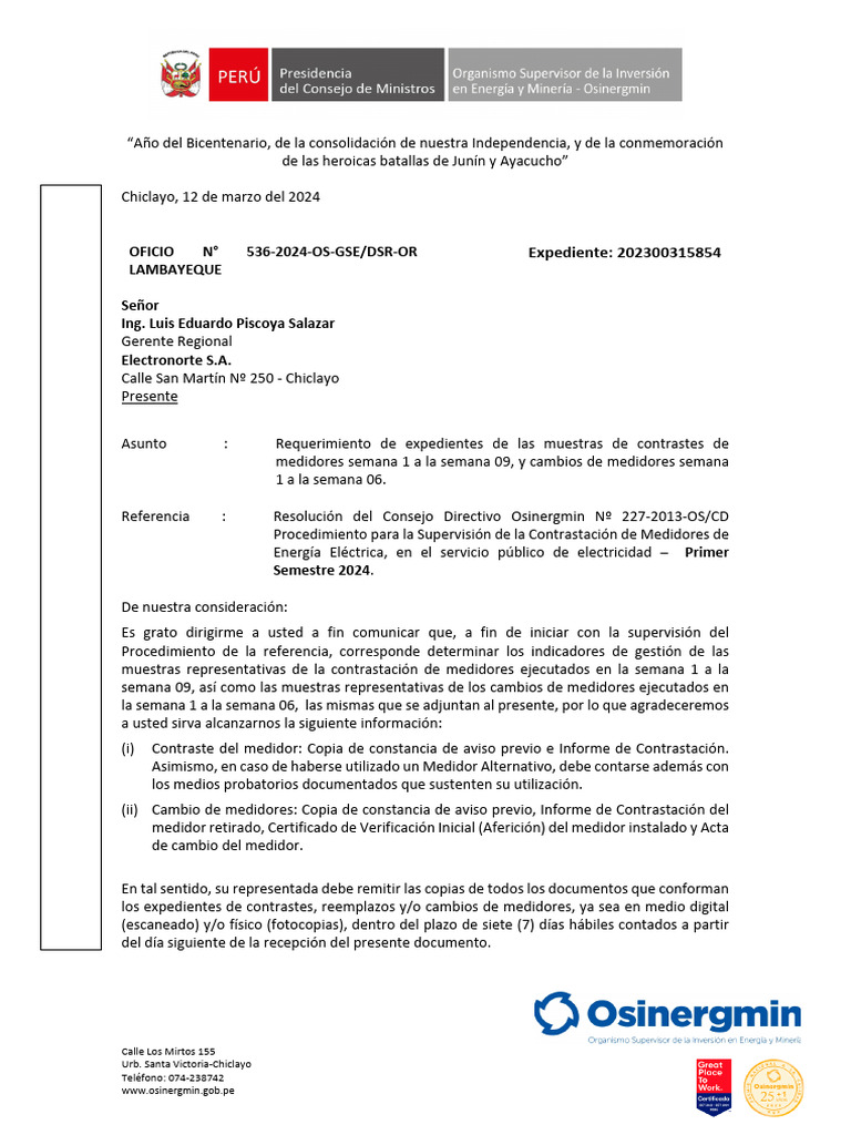 Oficio #536-2024-OS-GSEDSR-OR LAMBAYEQUE Muestras - Sem1-9 - 2024S1 ...
