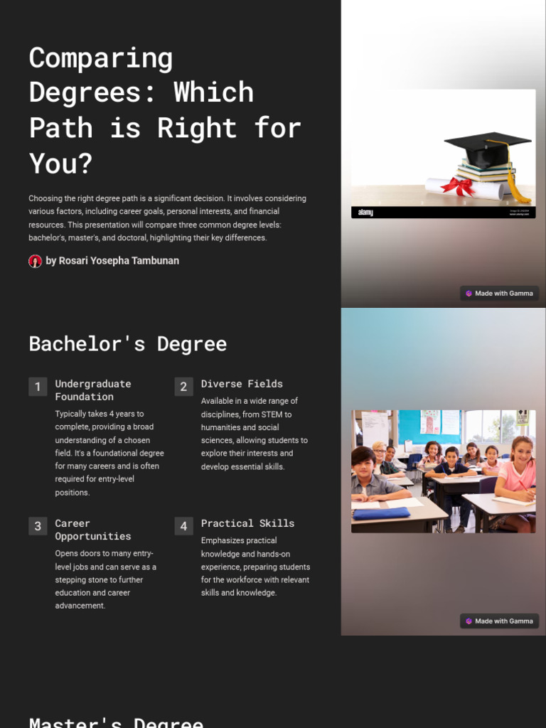 Comparing Degrees Which Path Is Right For You | PDF