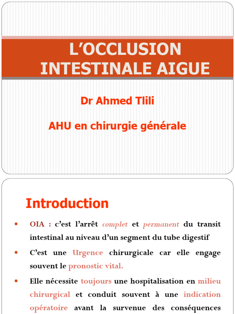 Occlusion Intestinale Aigue | PDF