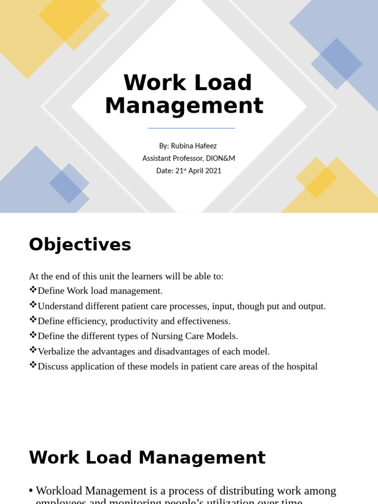 Work Load Management | PDF