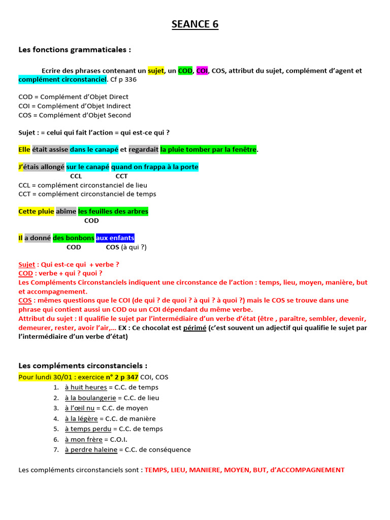 Sequence 3 Seance 6 | PDF