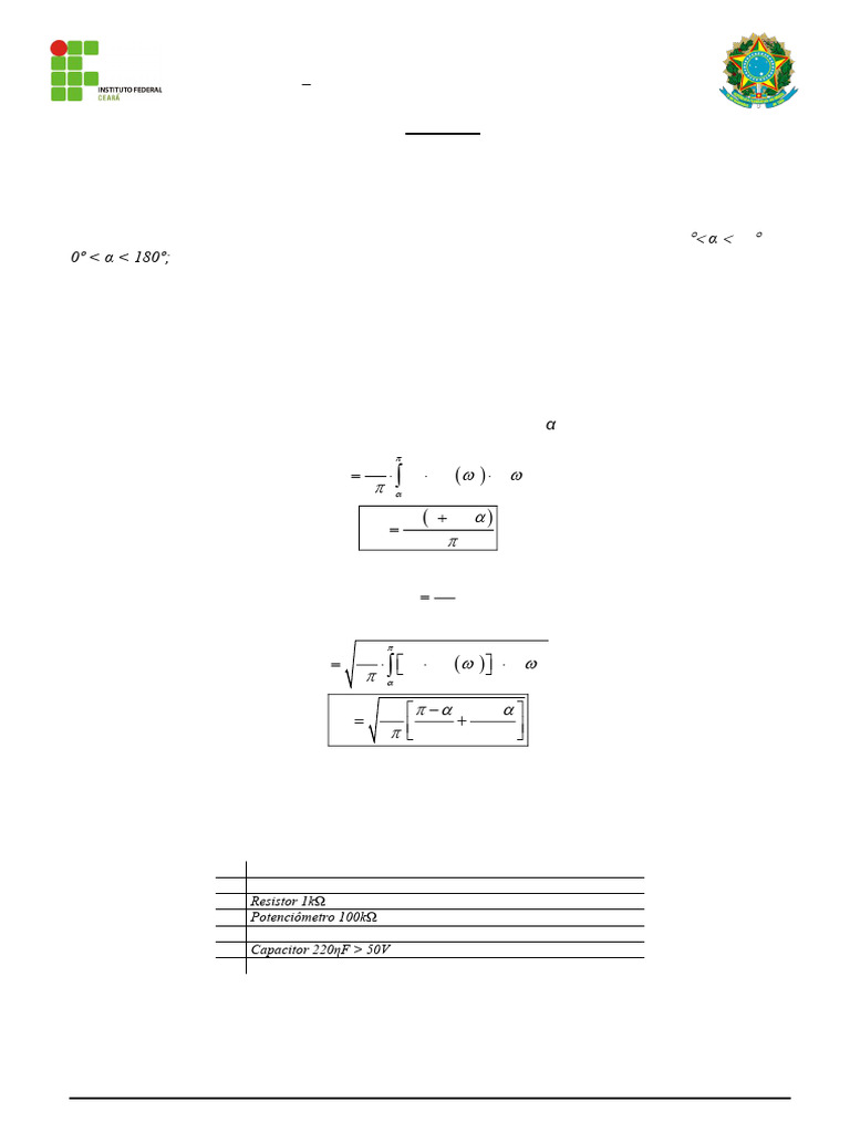 Pr-Tica 03 - SCR em CA - Controle de Pot-Ncia Pelo Controle de Fase Lab. Ind. 2024.1 Prof ...