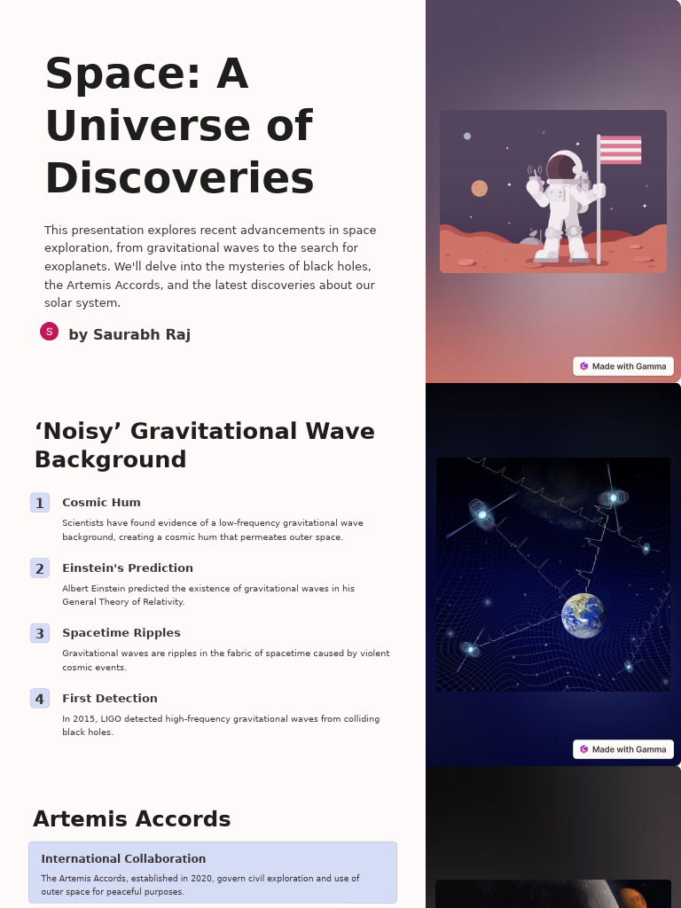 Space A UniverseSCIENCE of Discoveries | PDF | Gravitational Wave ...