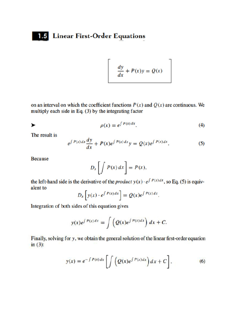 1 5 Linear First Order Equations Pdf