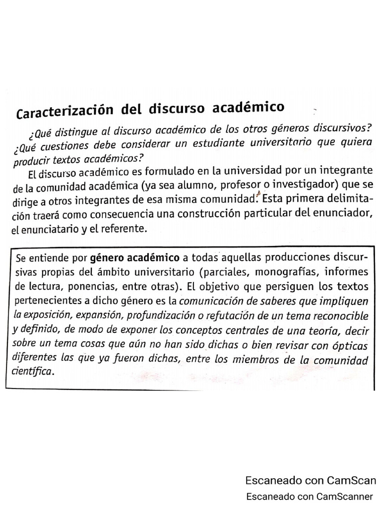 El Discurso Académico | PDF