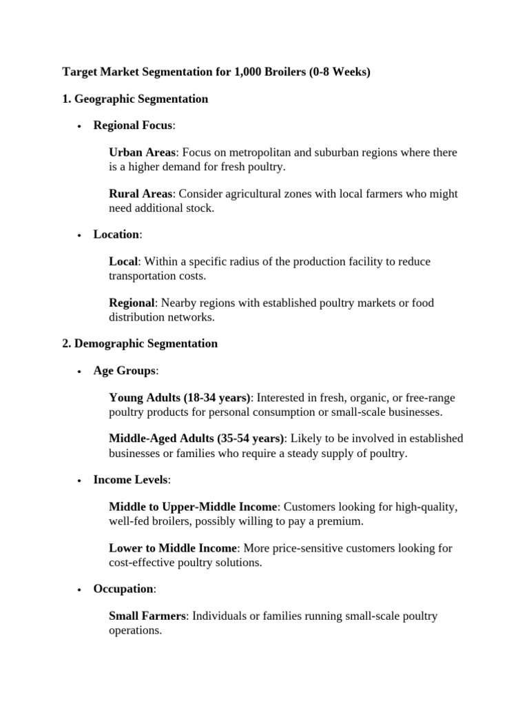 Target Market Segmentation for 1 | PDF