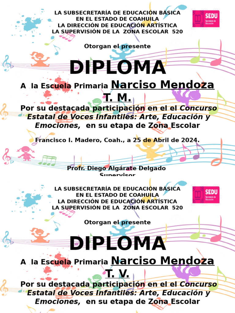 Voces Infantiles Diplomas 520 | PDF