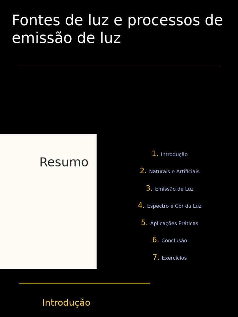 Slide Fontes de Luz e Processos de Emiss o de Luz | PDF