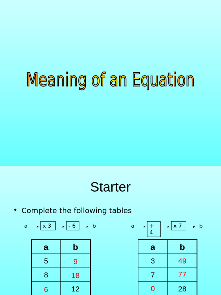 4) Meaning of An Equation | PDF