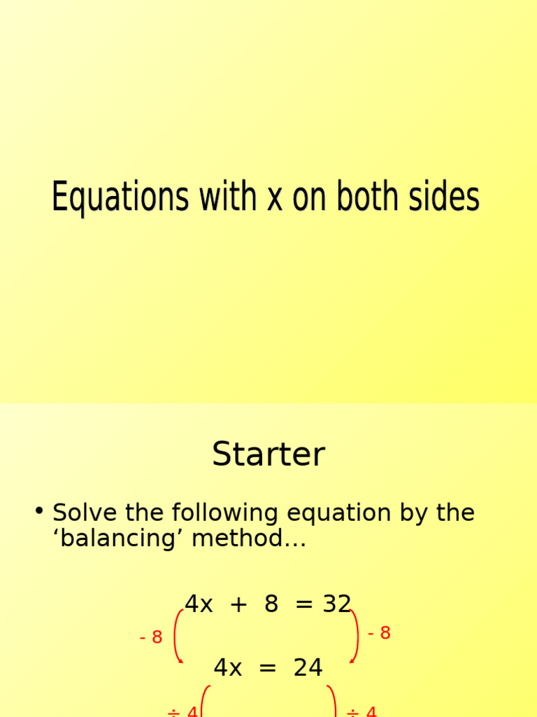 8 Equations With X On Both Sides Higher Pdf