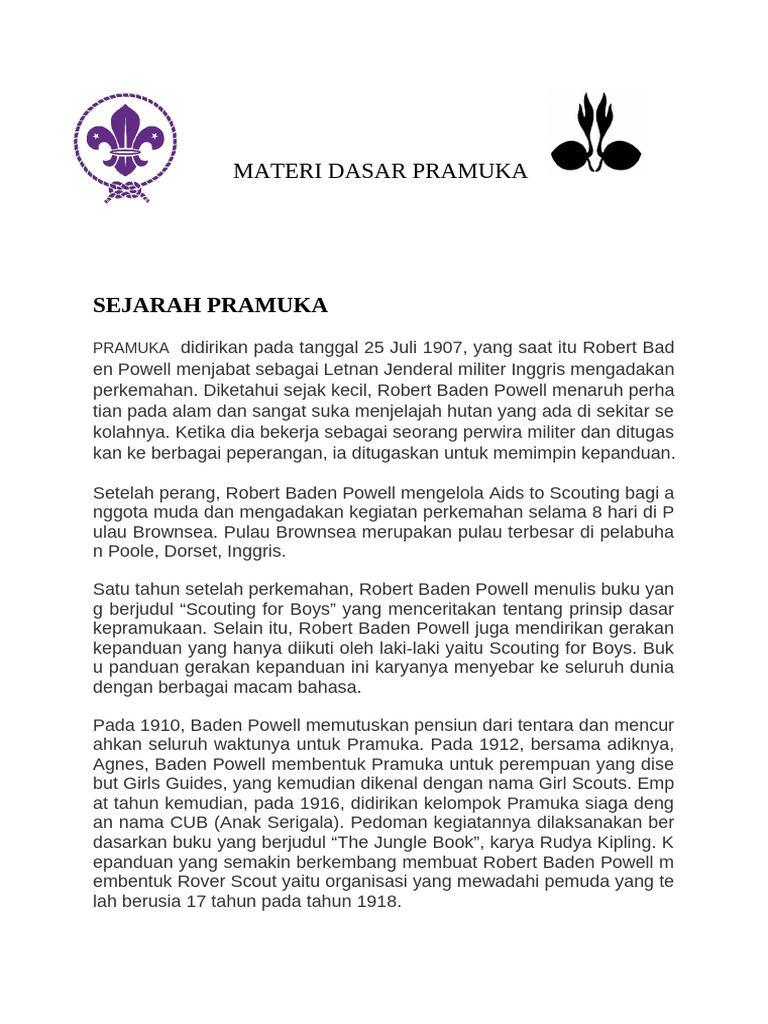 MATERI DASAR PRAMUKA Kls X MASMUR | PDF