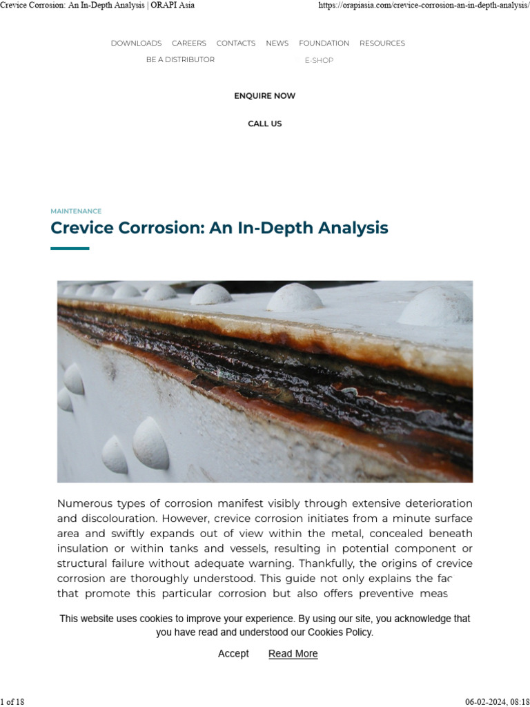 Crevice Corrosion An In-Depth Analysis ORAPI Asia | PDF