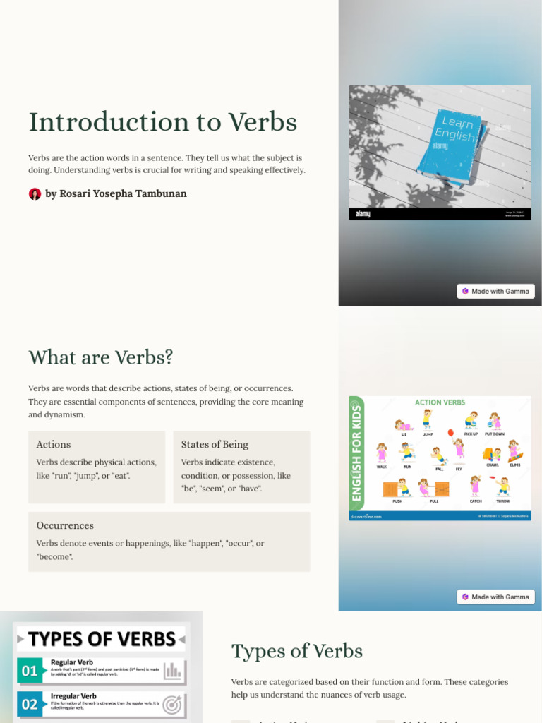 Introduction To Verbs | PDF