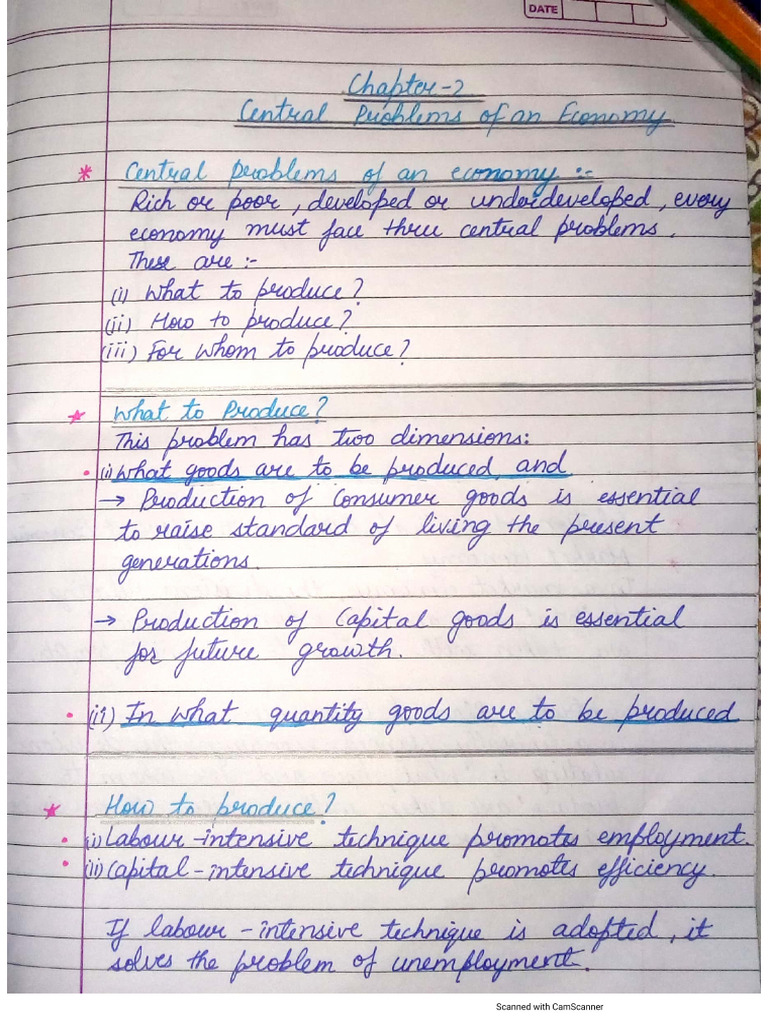 Economics Chapter 2 Notes Class 11 | PDF