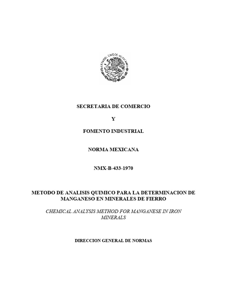 NMX B 433 1970 | PDF | Ácido | Agua