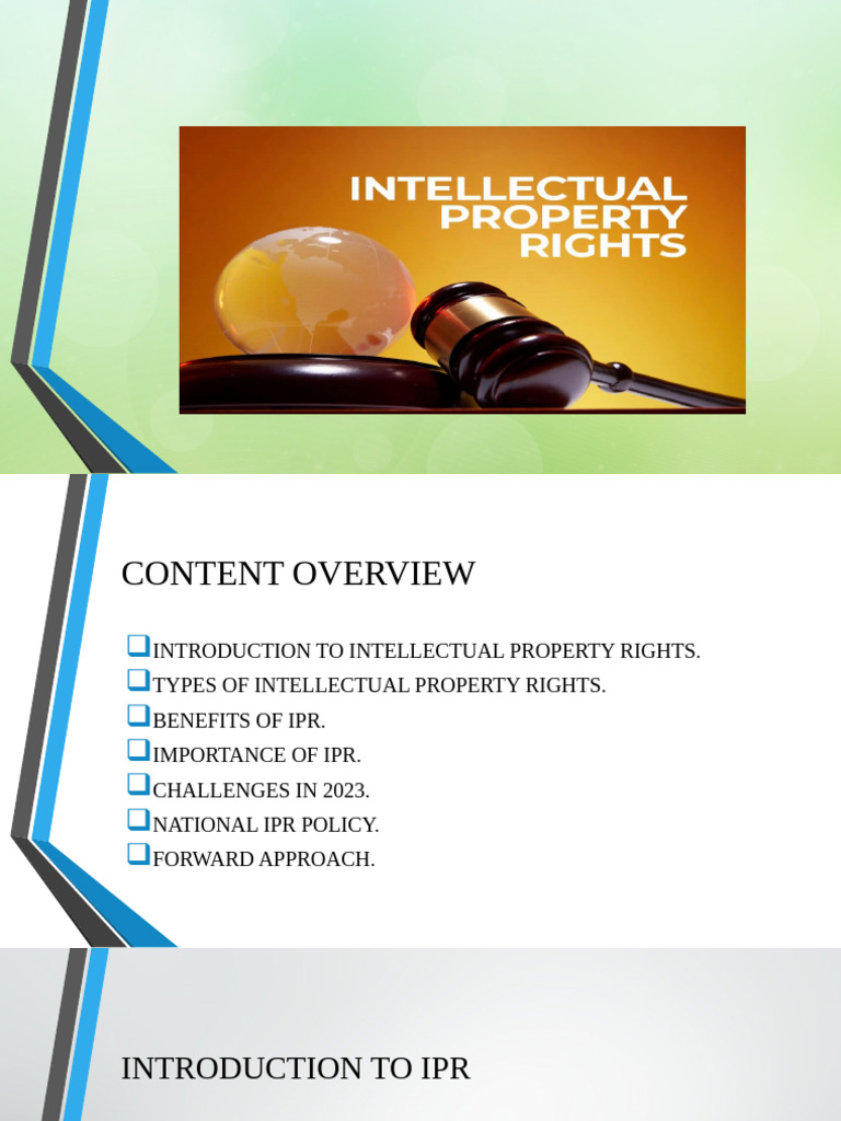 Harshit Ipr PPT Mba Sec B First Sem | PDF | Intellectual Property ...