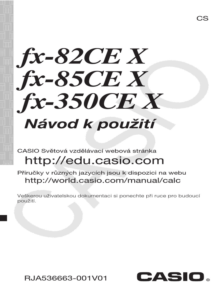 Kalkulacka Casio FX 85 Ce X 82308 Cesky Navod | PDF