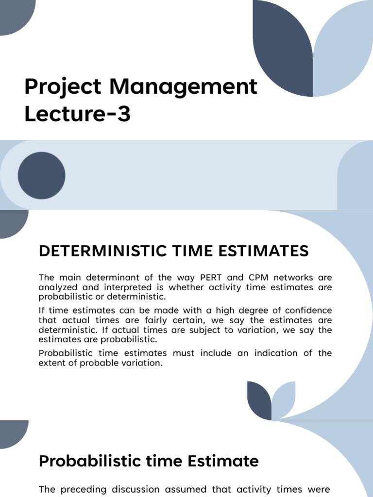 MGT 337-Project Management-Lecture 3 | PDF | Probability Theory | Variance