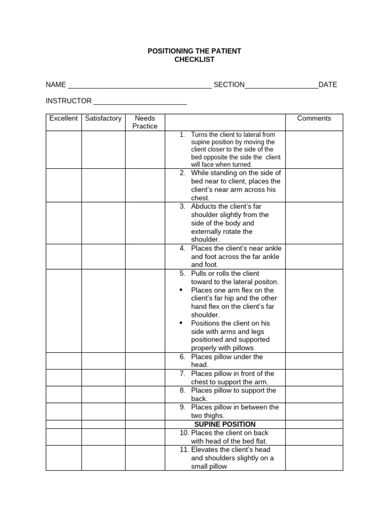 Positioning The Patient Ssu | PDF