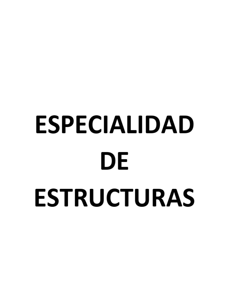 Especialidad de Estructuras | PDF