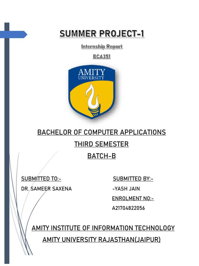 Yash Internship Report | PDF