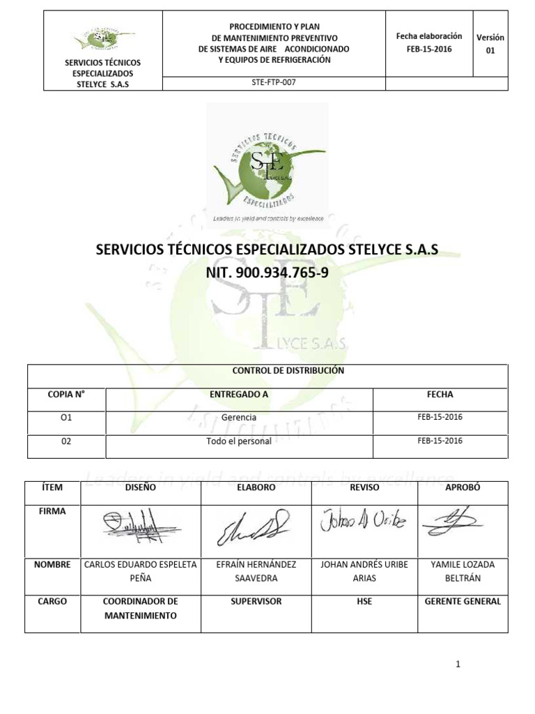 Procedimiento de Mtto Preventivo | PDF