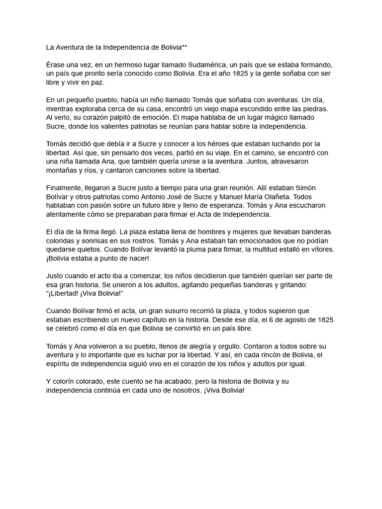 La Aventura de la Independencia de Bolivia-- | PDF