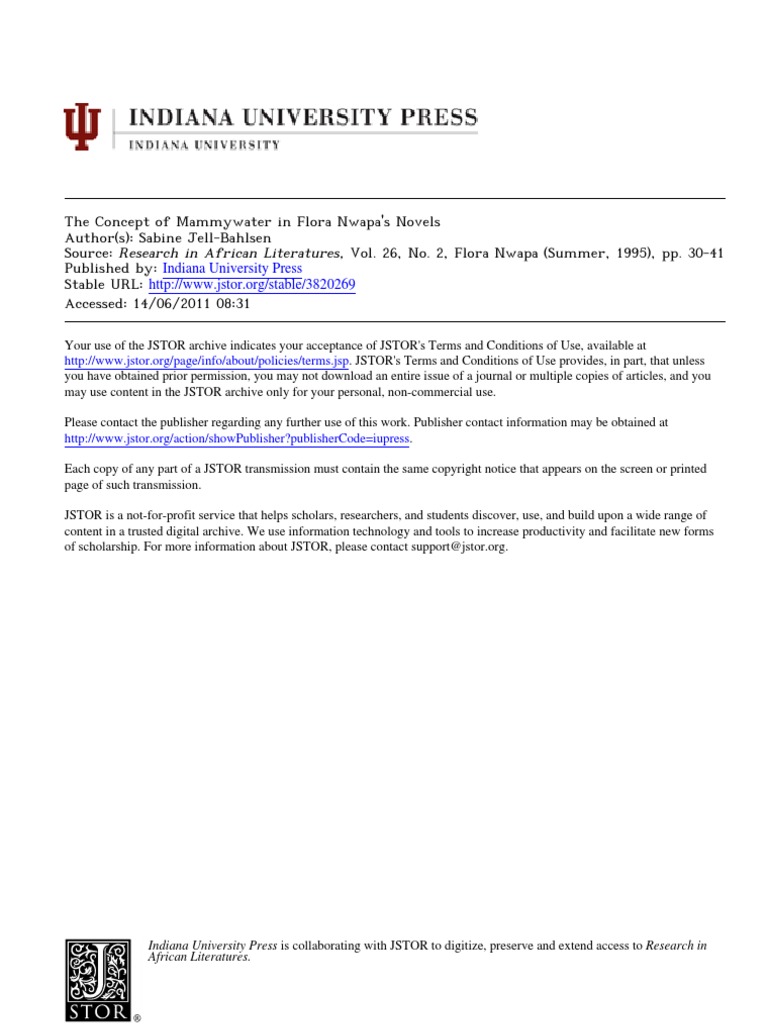 The Concept of Mammy Water | PDF | Igbo People | Nigeria