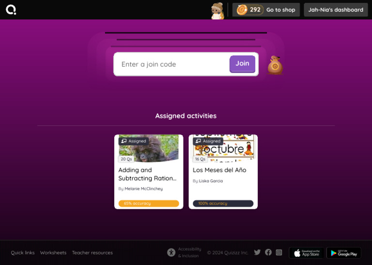 Join A Quizizz Activity - Enter Code - Join My Quiz - Quizizz | PDF