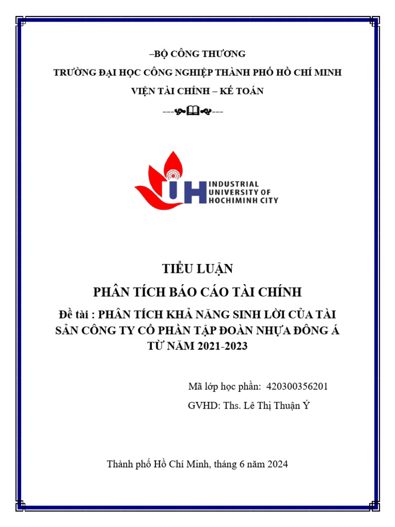 Bài Tiểu Luận PTBCTC | PDF