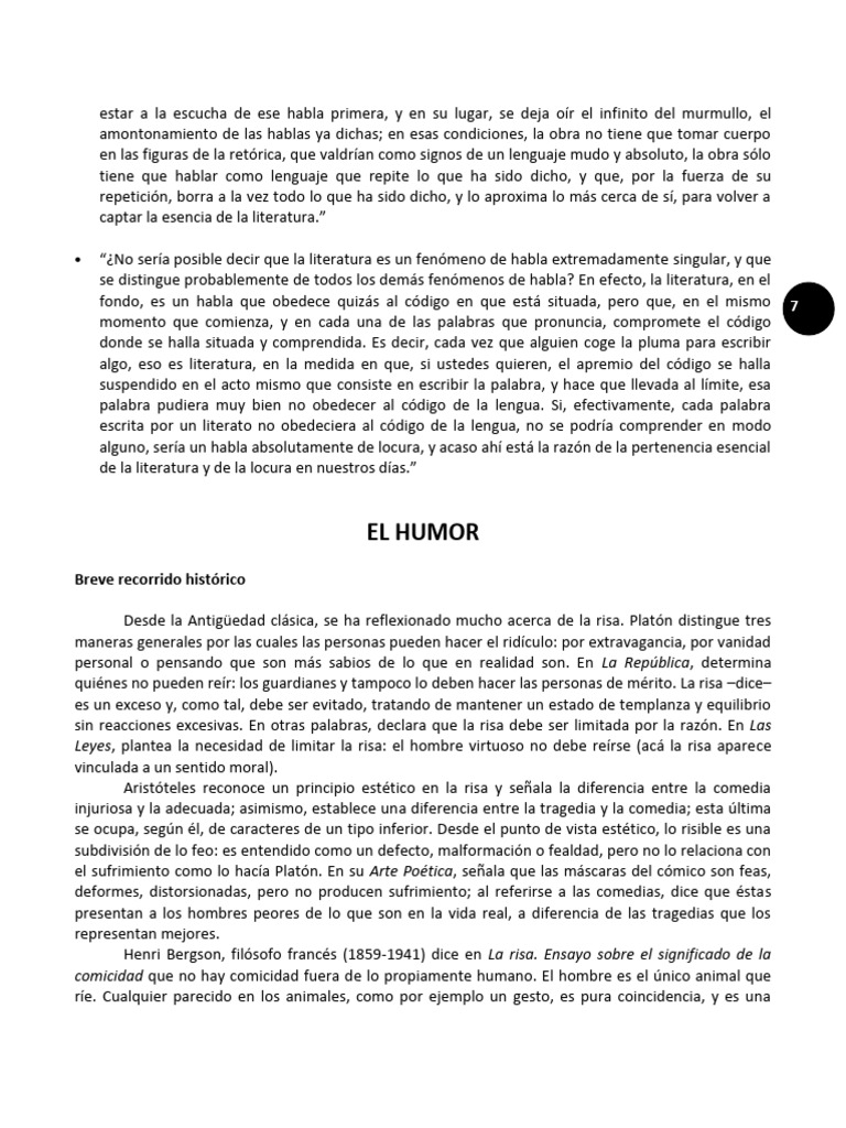 El Humor - Recursos Del Humor | PDF