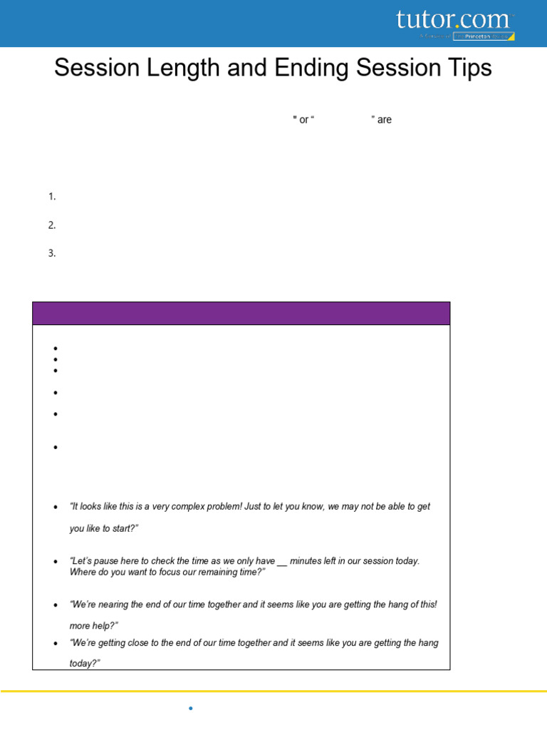 Time Management & Session Length | PDF