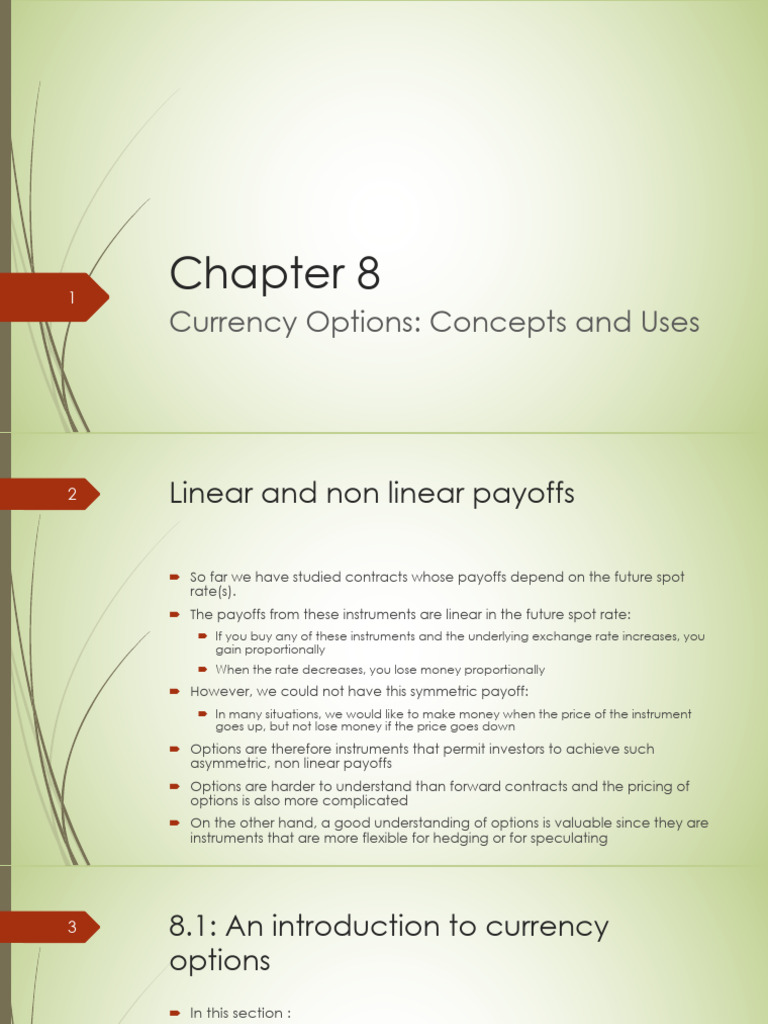 Chapter 8 - Currency Options-Concepts and Uses | PDF