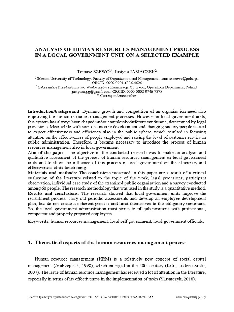 Analysis of Human Resources Managem | PDF | Methodology | Social Science