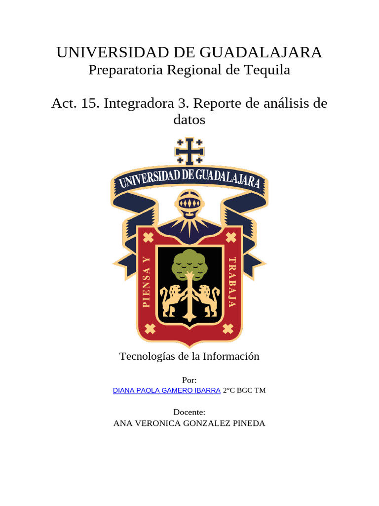 Act. 15. Integradora 3. Reporte de Análisis de Datos | PDF