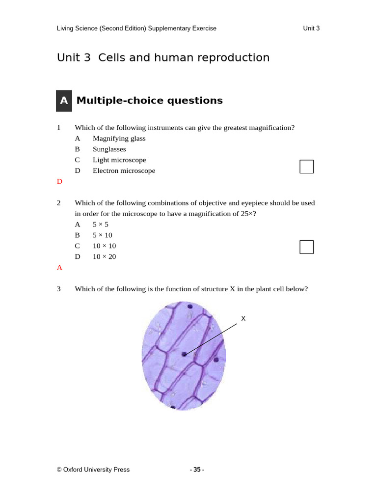 Supp (1) - Ex. - 03 Cells and Human Reproduction | PDF