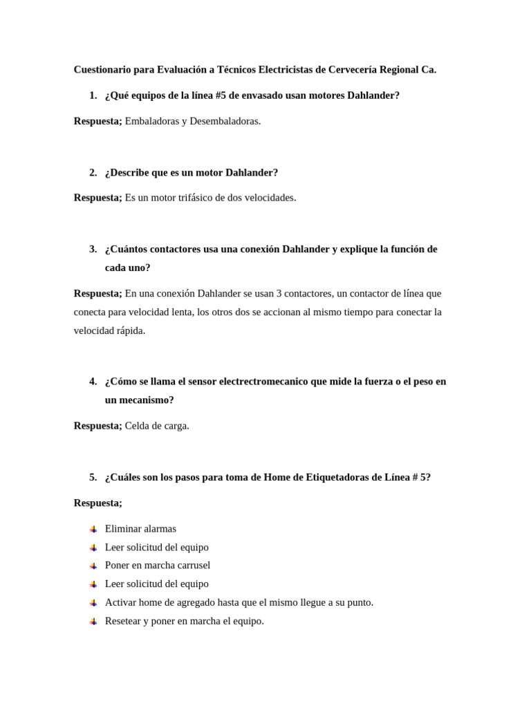 Cuestionario de Evaluacion Tecnicos C R Ca. | PDF Cuestionario de Evaluacion Tecnicos C R Ca. | PDF