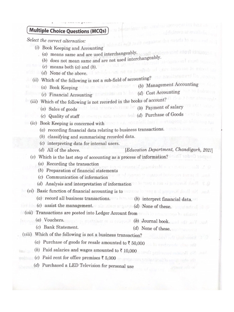 (Multiple Choice Questions (MCQS) ) | PDF