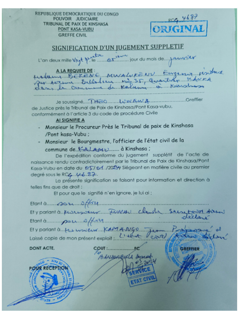 Jugement Supplétif Eve | PDF
