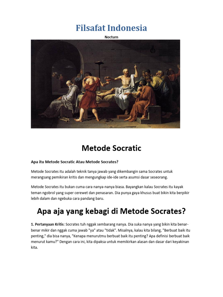 Metode Socratic-Filsafat Indonesia | PDF