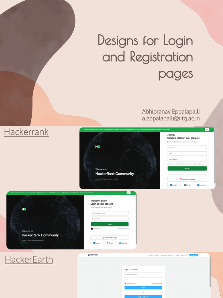 Designs For Login and Registration Pages | PDF