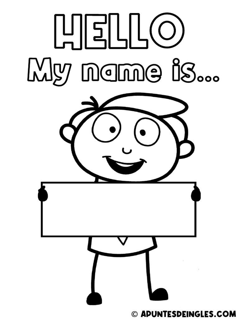 Hello 1 - Dibujo para Colorear en Inglã©s | PDF