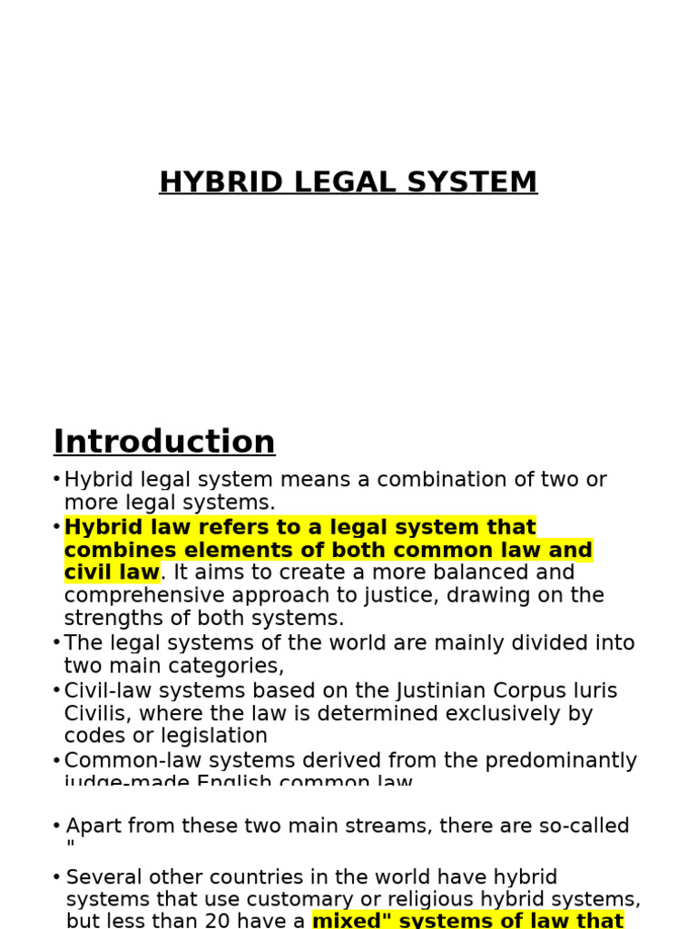 Hybrid Legal System | PDF