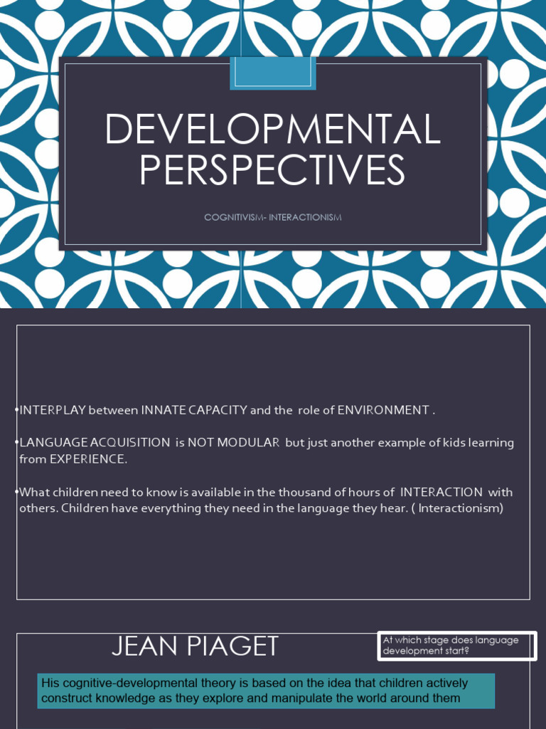 Explainig First Language Acquisition - Developmental Perspectives | PDF