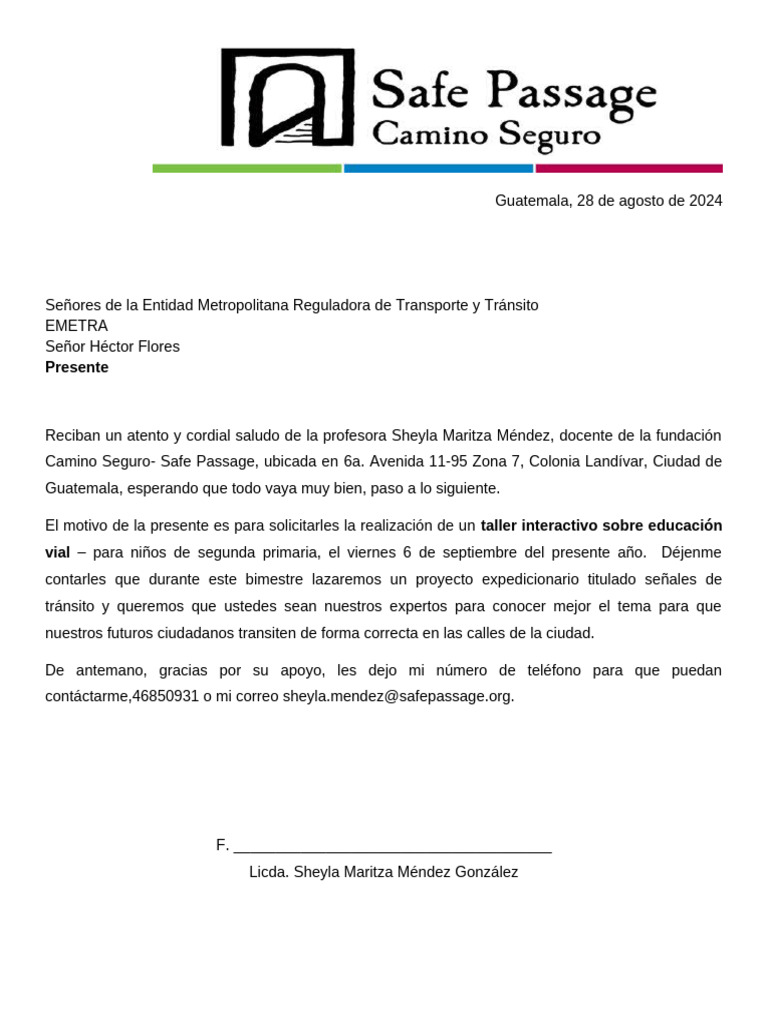 Carta para Emetra | PDF