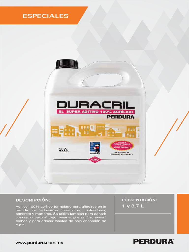 Aditivo Duracril Perdura (Bote 3.7LT) | PDF
