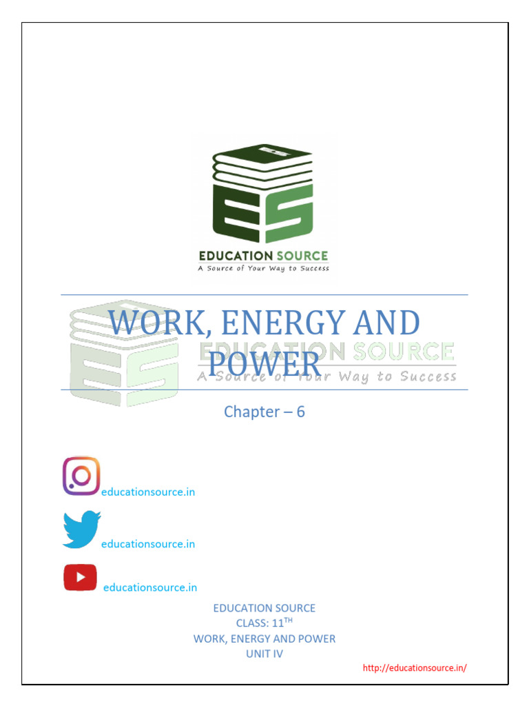 Notes Unit 4 Physics Class12 Work Energy and Power | PDF